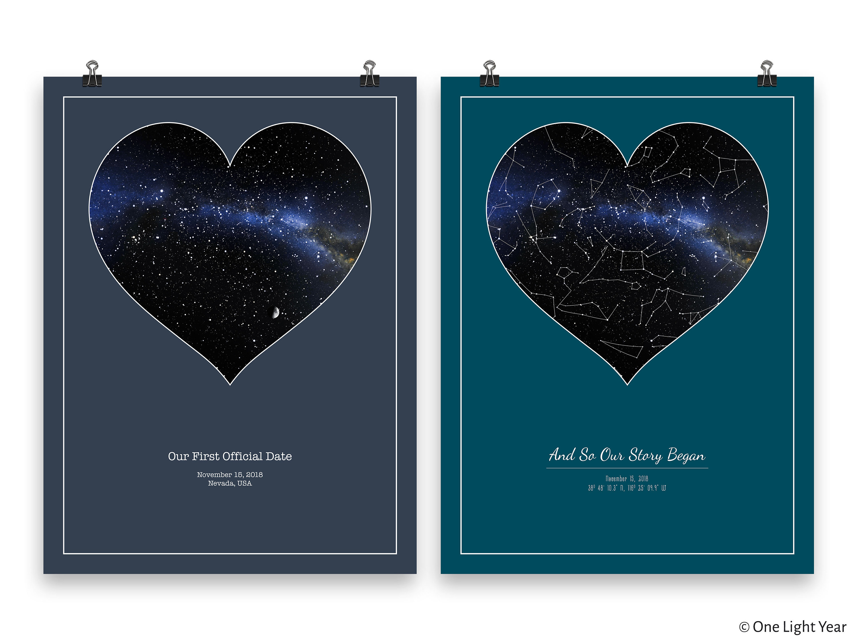 Real Star map heart Constellation print Unique gift for | Etsy