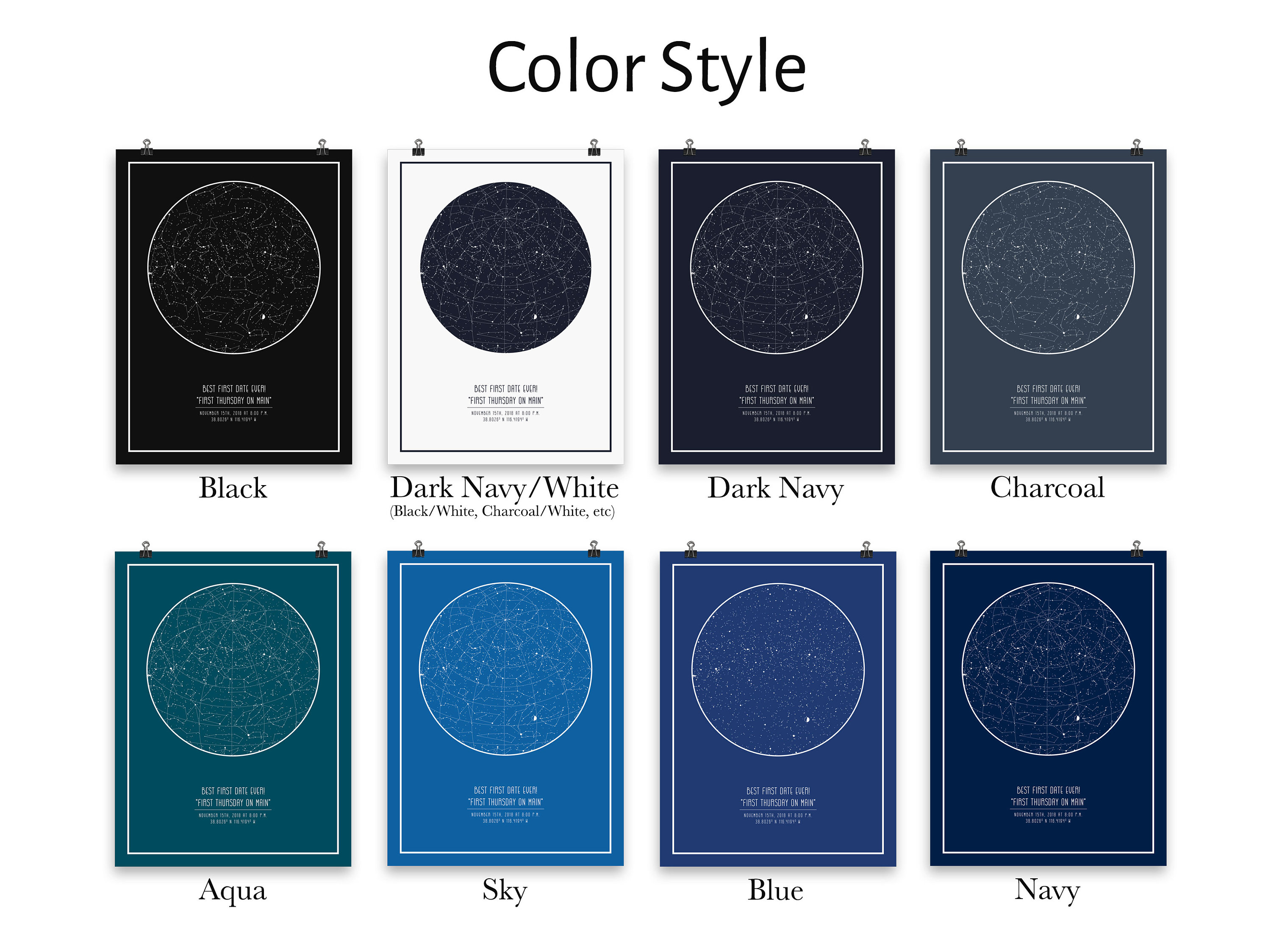 Star Chart, Night Sky Map DIGITAL DOWNLOAD - Star Map Print, Framed ...