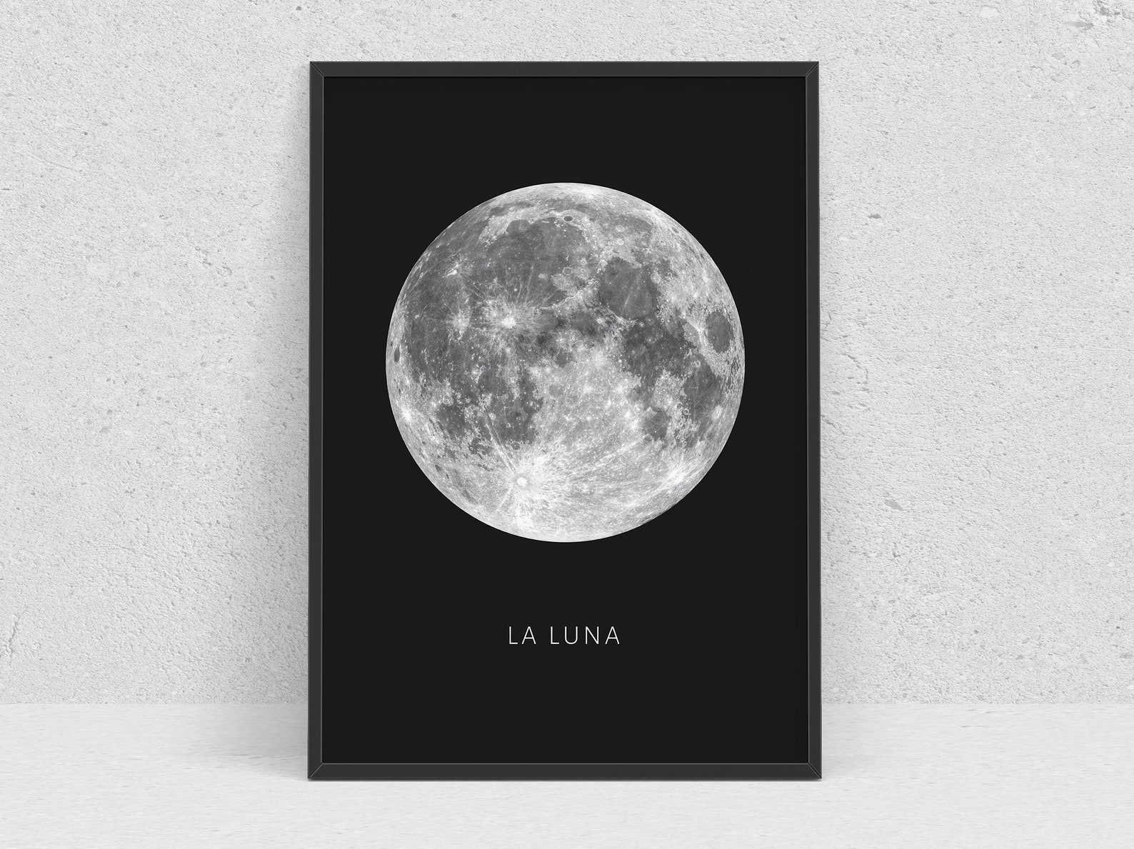 La Luna Print, Full Moon Poster, Office, Nursery, Bedroom, Living Room ...