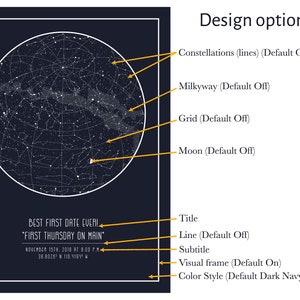 Custom Star Map Black, Printable Sky Chart, Christmas Unique Gift Idea ...