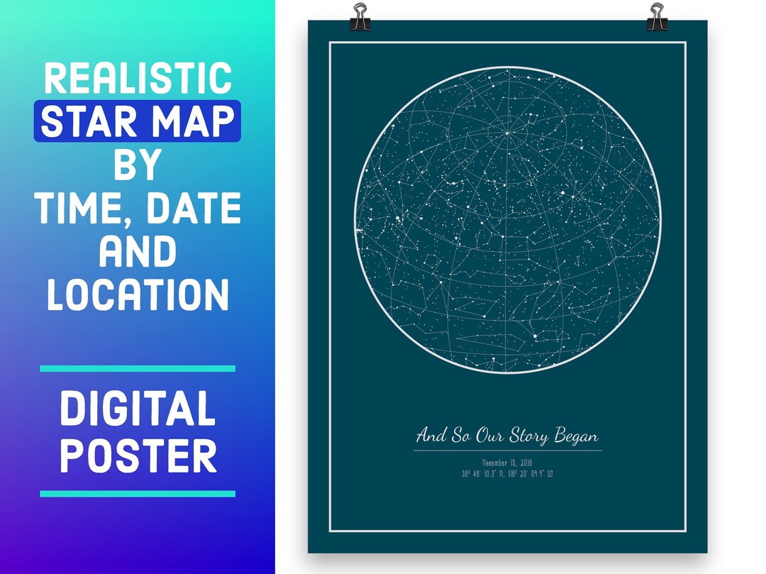 Star Chart for Birthday, Special Gift for a Friend, Personalized Long ...