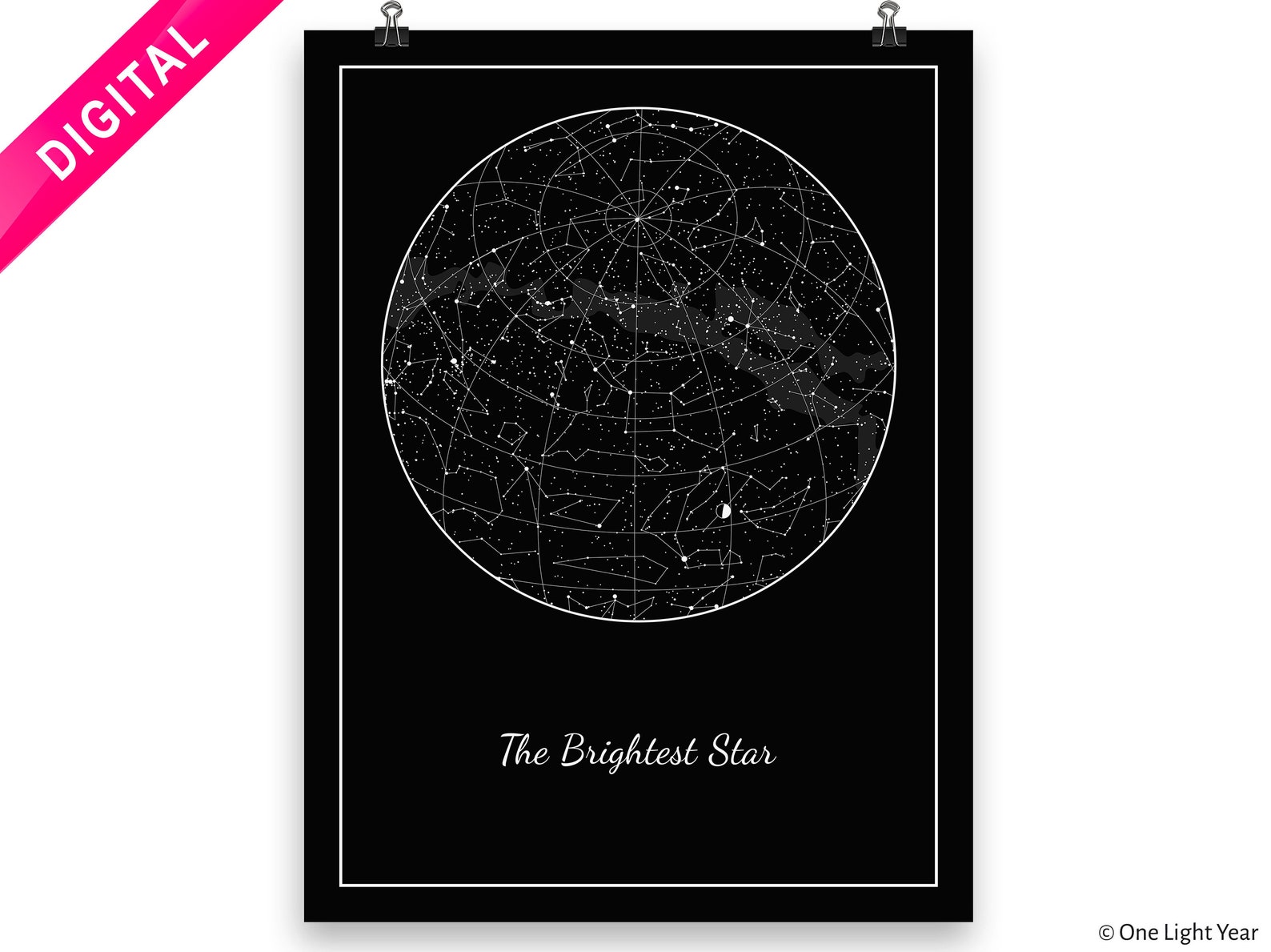 Custom Star Map Black Printable Sky Chart Christmas Unique | Etsy