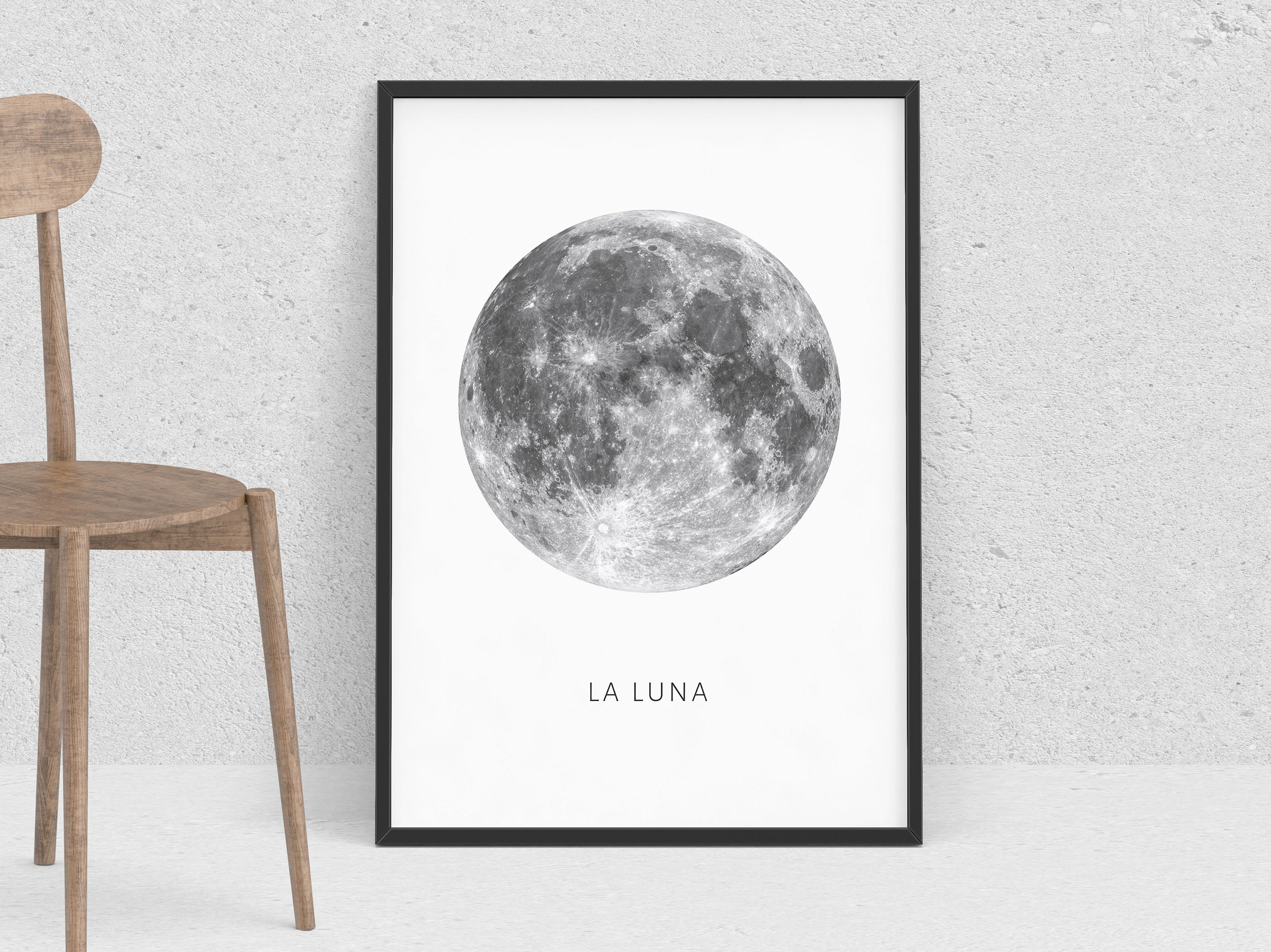 La Luna Poster Full Moon Digital Scandinavian Wall Decor for - Etsy