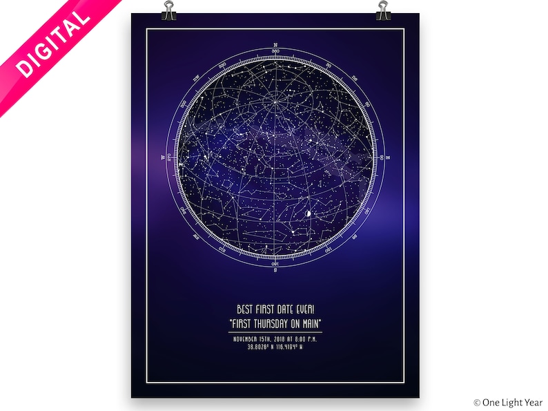 Personalized Sky map DIGITAL Celestial print Bedroom decor | Etsy