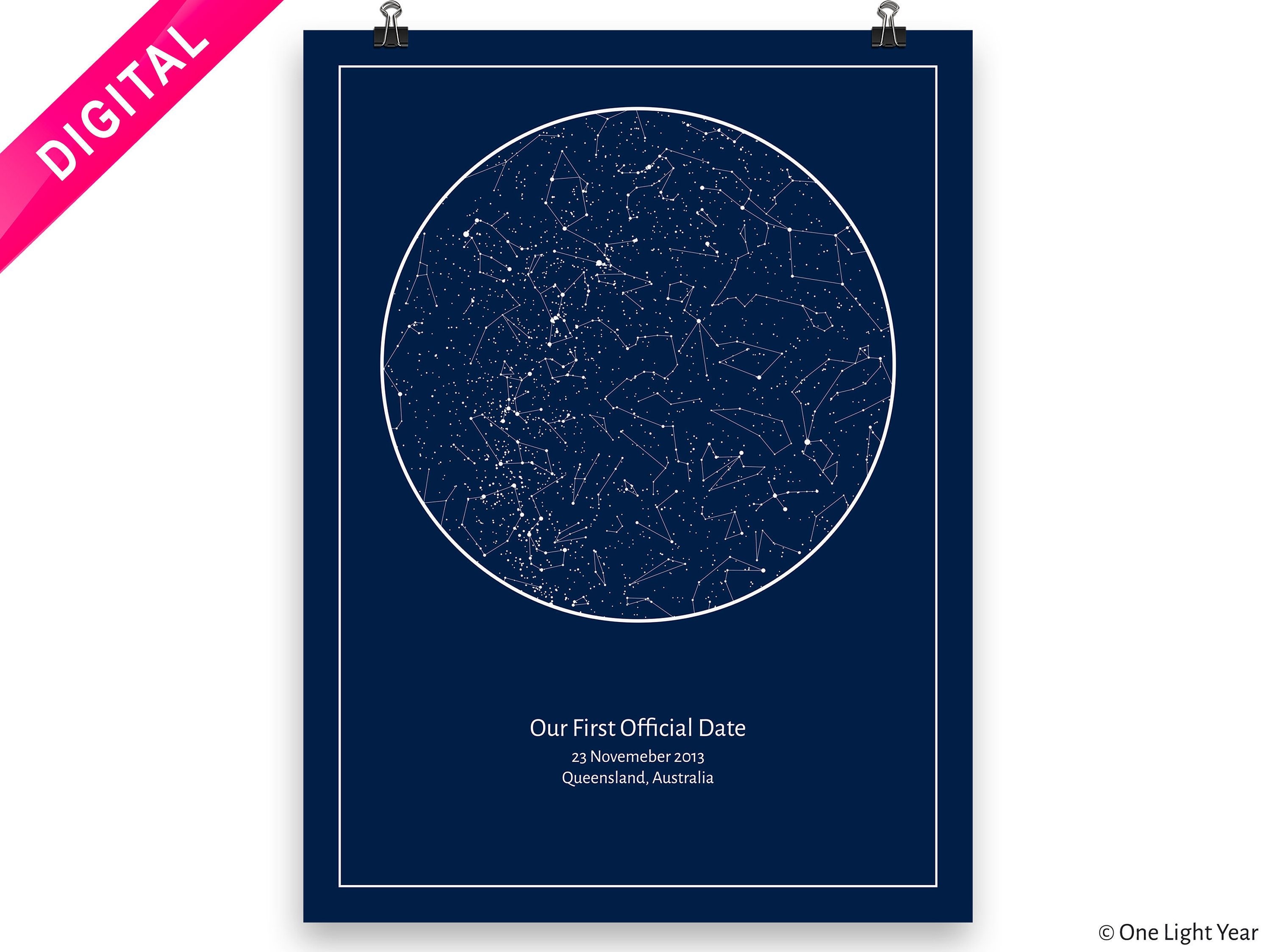 Star Chart Sky Map DOWNLOAD Bedroom Decor Unique Gift - Etsy