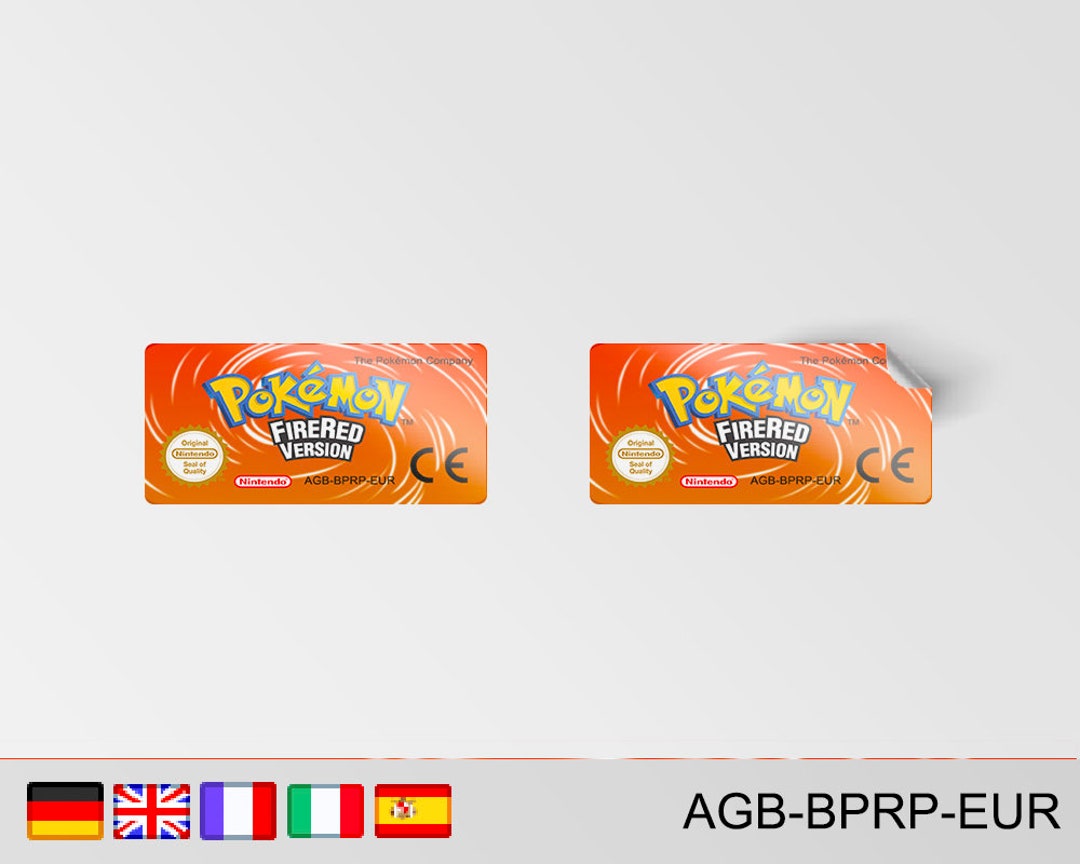 Pokemon Firered Version EUR Replacement Label Sticker - Etsy