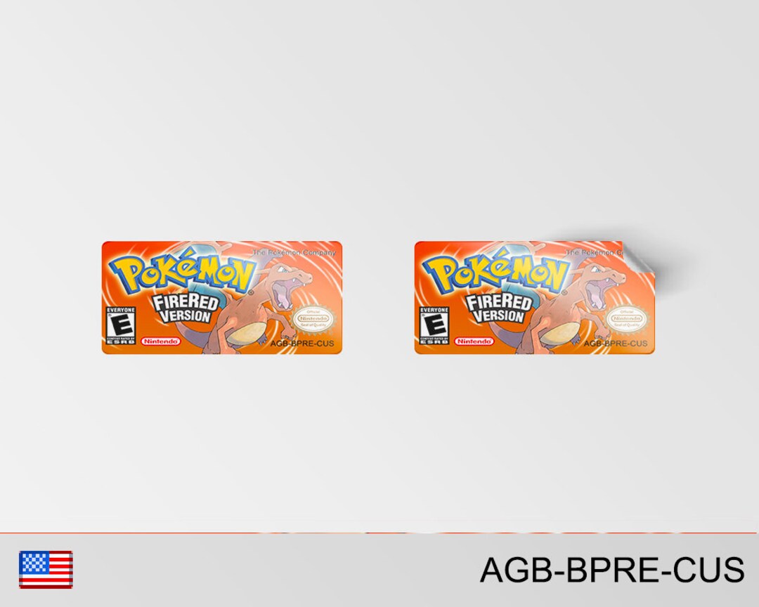 Pokemon Firered Version CUS Replacement Label Sticker - Etsy