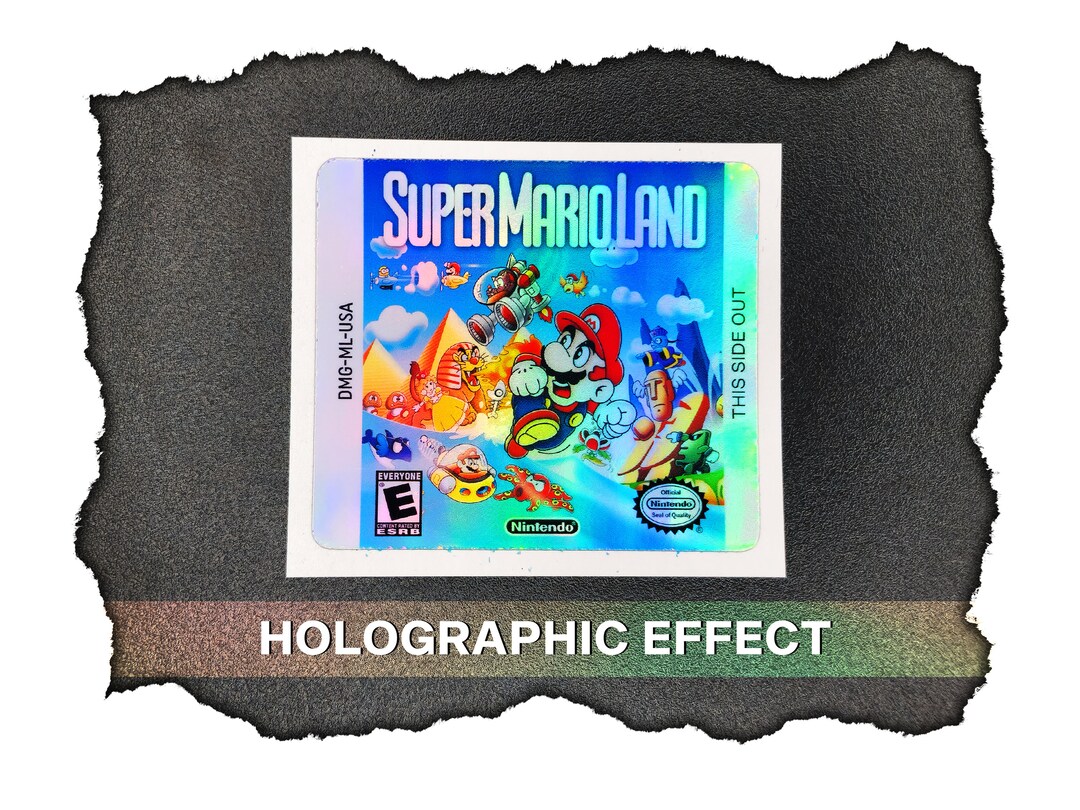 Super Mario Land USA Holographic Label Replacement Game - Etsy