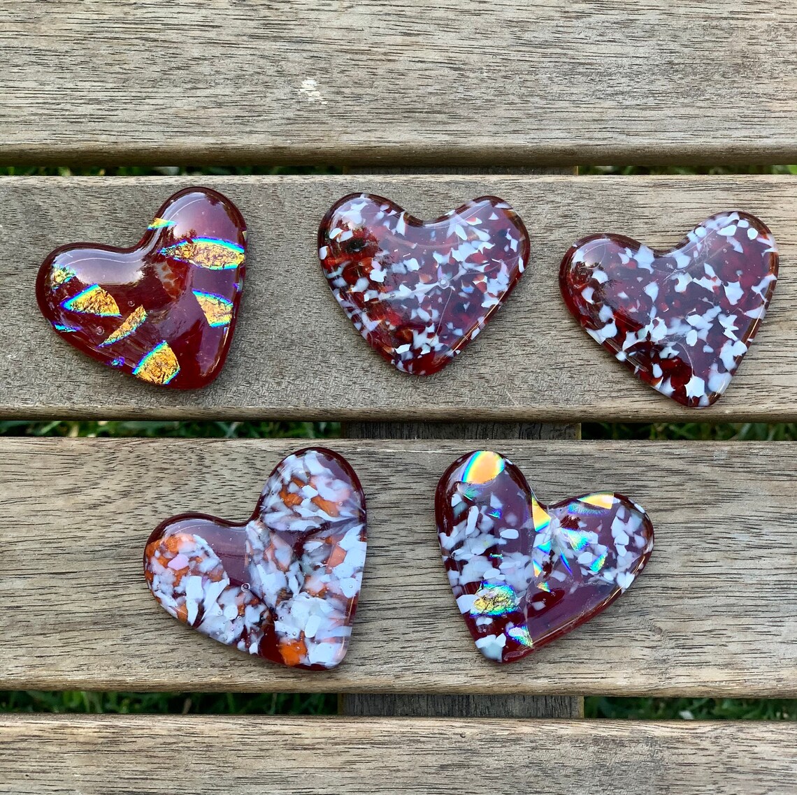 Pocket hugs Red heart charms pocket token talisman carry | Etsy