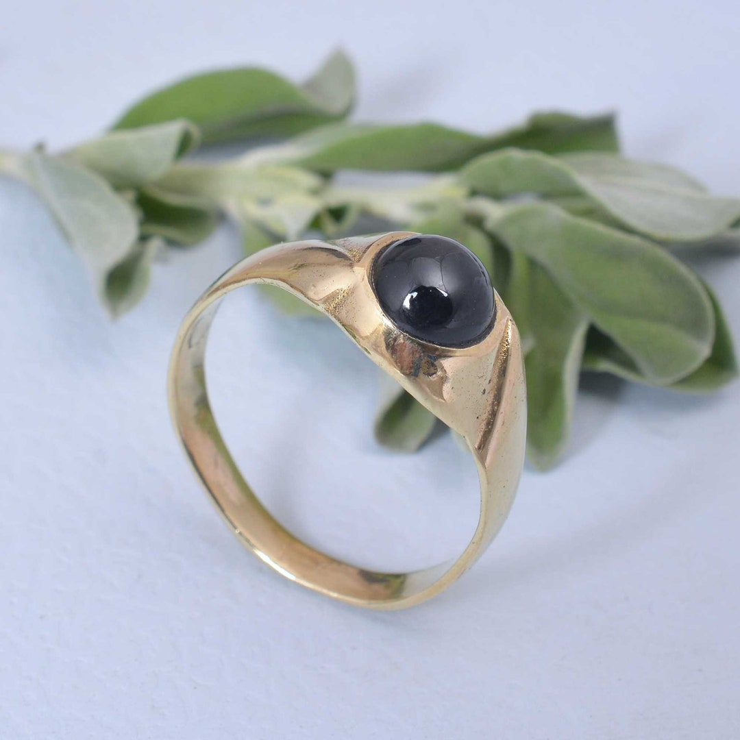 Black Obsidian Ring, Holding Black Obsidian Ring, Boho Obsidian Jewelry ...