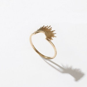 Sun Ring, Rising Sun Ring, Gold Dainty Ring, Spike Ring, Statement Ring ...