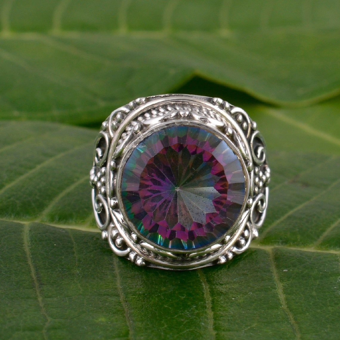 Multi Color Stone Ring Gemstone Ring Handmade Ring Silver | Etsy