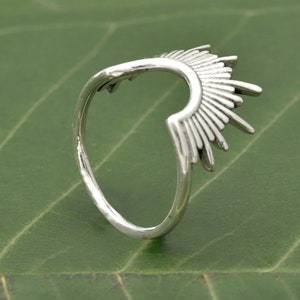 Half Sun Ring, Sun Design Ring, Silver Ring, Handmade Ring, Minimalist ...
