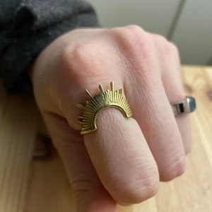 Half Sun Ring, Sun Design Ring, Silver Ring, Handmade Ring, Minimalist ...