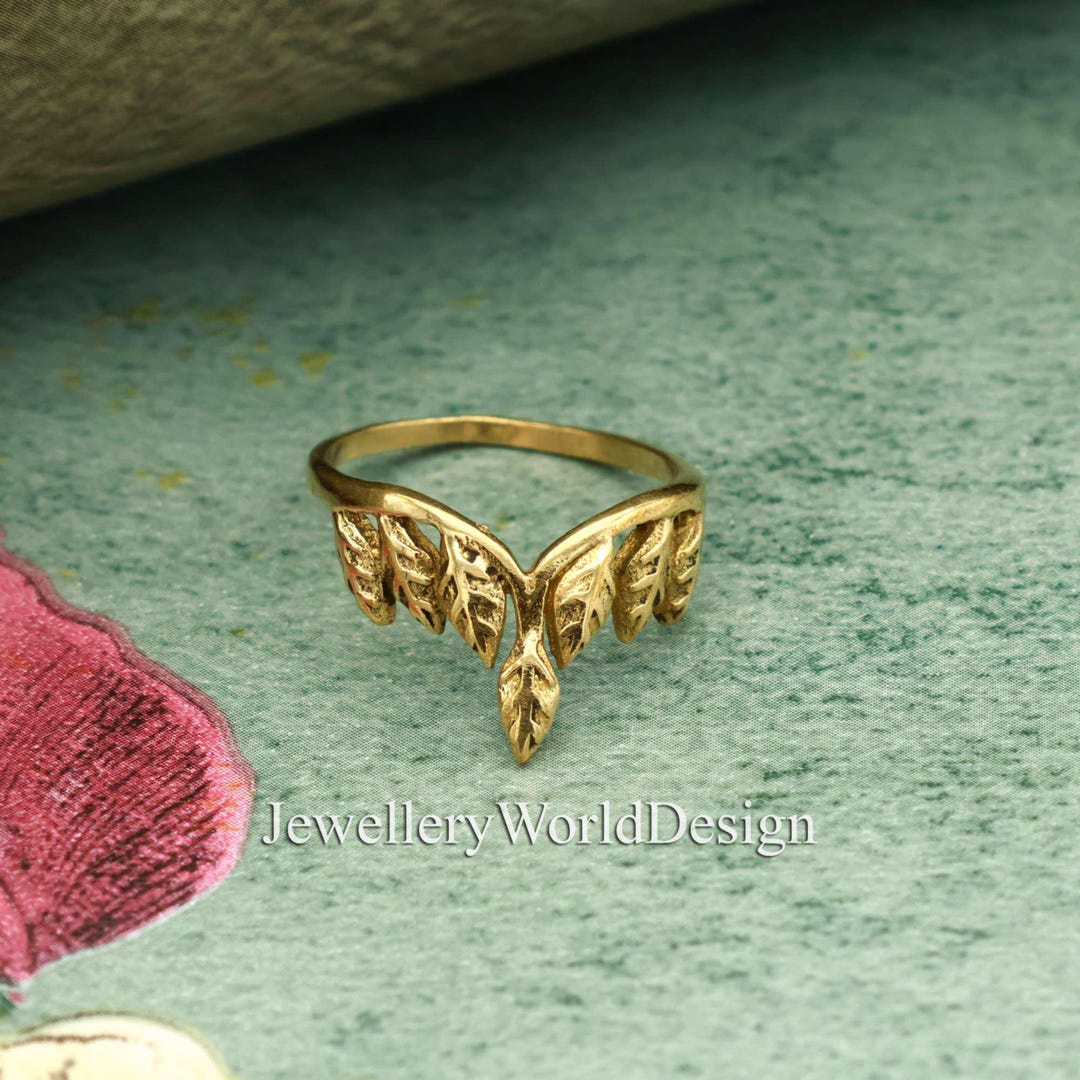 Leaf Branch Ring, Nature Inspired Gold Ring, Woodland Jewelry ...