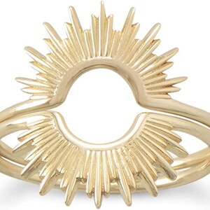 Sun Ring, Rising Sun Ring, Gold Dainty Ring, Spike Ring, Statement Ring ...