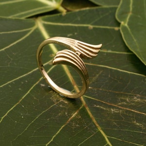 Gold Filled Wings Ring, Adjustable Wings Ring, Angel Wing Ring for ...