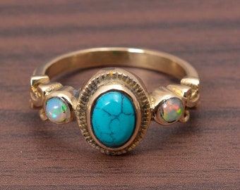 Turquoise Opal Ring - Etsy