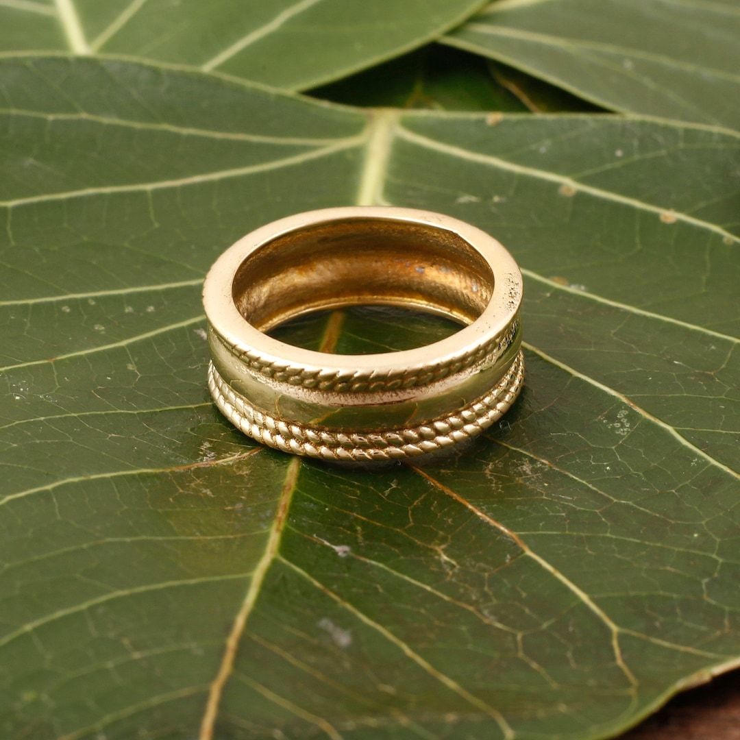 Thick Gold Ring, Brass Ring, 14k Gold Filled Ring, Gold Stack Ring ...