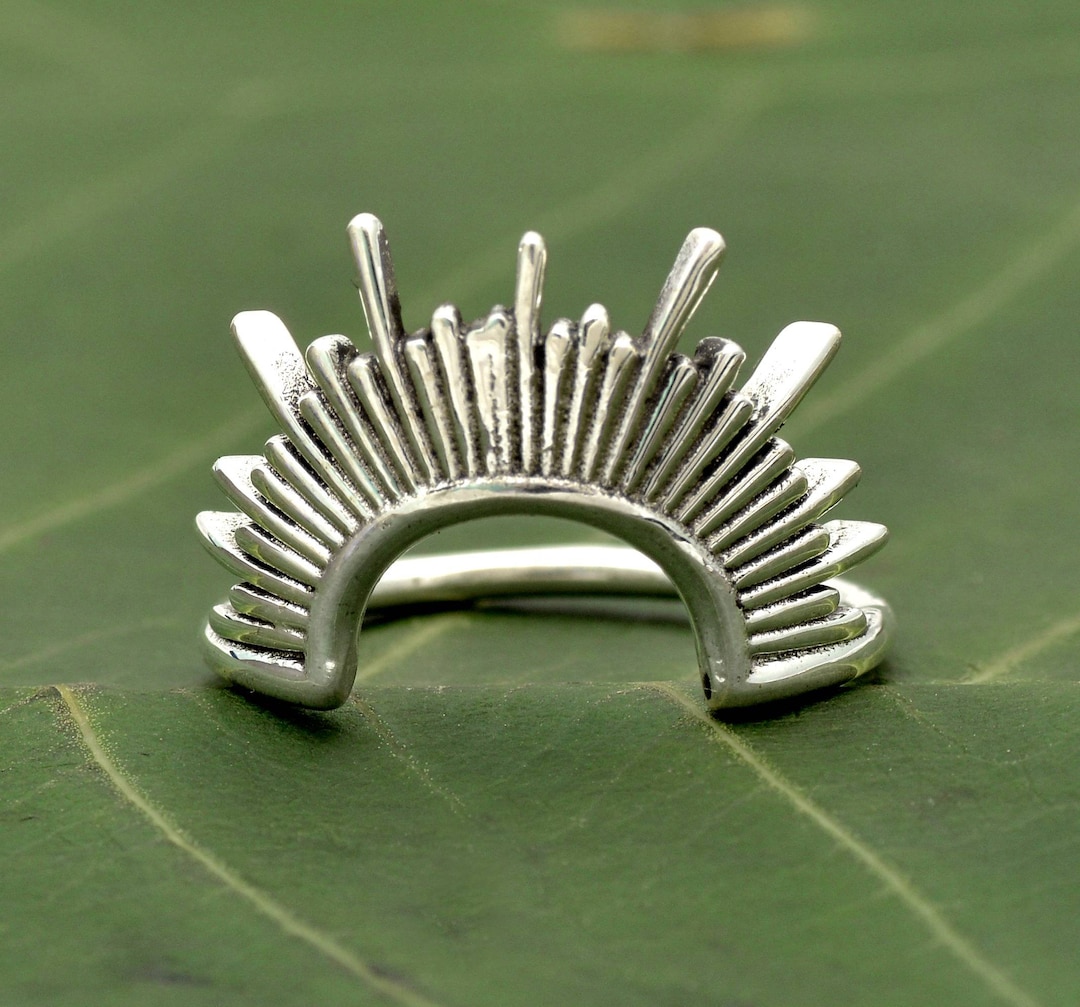 Half Sun Ring, Sun Design Ring, Silver Ring, Handmade Ring, Minimalist ...