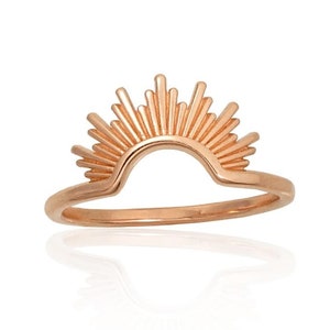 Sun Ring, Rising Sun Ring, Gold Dainty Ring, Spike Ring, Statement Ring ...