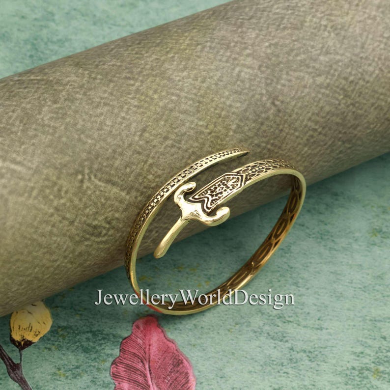 Arabian Sword Bangle Bracelet | Gold Plated Dagger Cuff | Arabic Middle ...