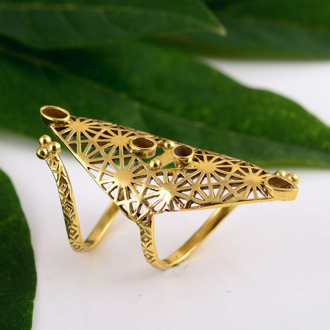 Gold Filigree Splint Ring Brass Filigree Arthritis Ring - Etsy