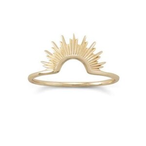 Sun Ring, Rising Sun Ring, Gold Dainty Ring, Spike Ring, Statement Ring ...