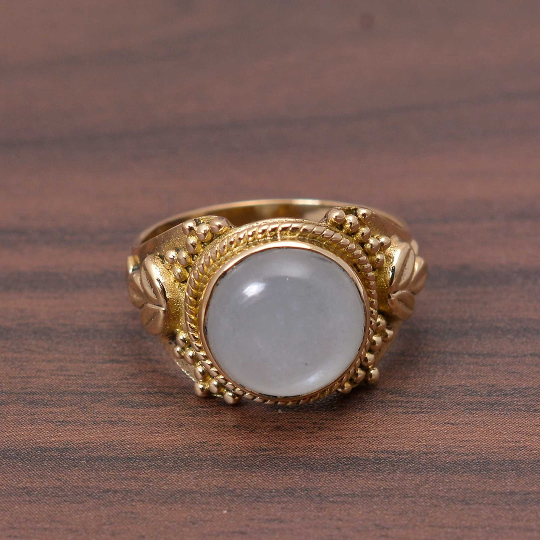 Genuine Moonstone Ring | Gold Moonstone Ring | Statement Ring | Gold ...