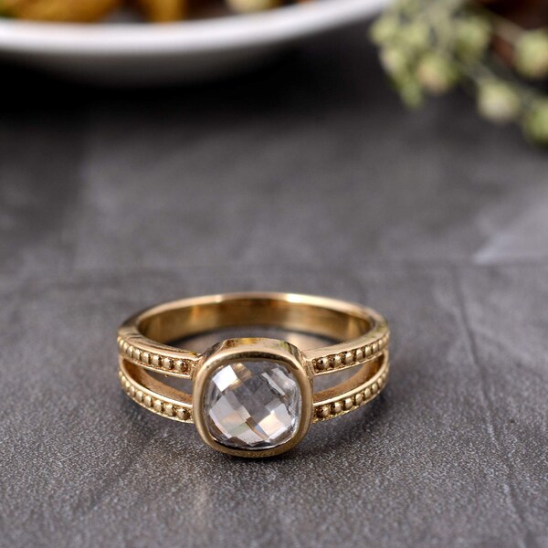 Sterling Silver Crystal Rings - Etsy