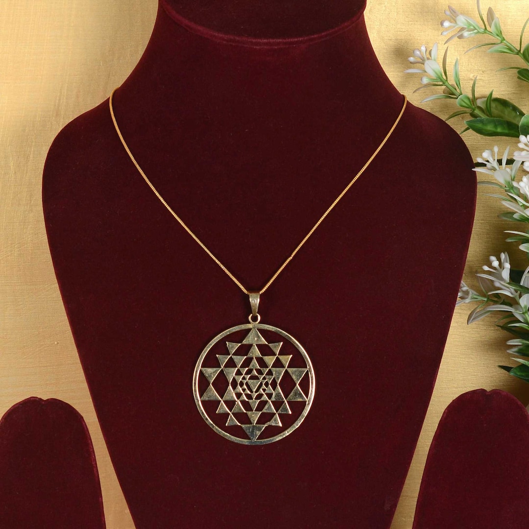 Solid 14k Yellow Gold Flower of Life Pendant, Flower of Life Necklace ...