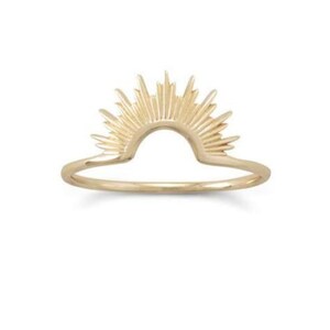 Sun Ring, Rising Sun Ring, Gold Dainty Ring, Spike Ring, Statement Ring ...