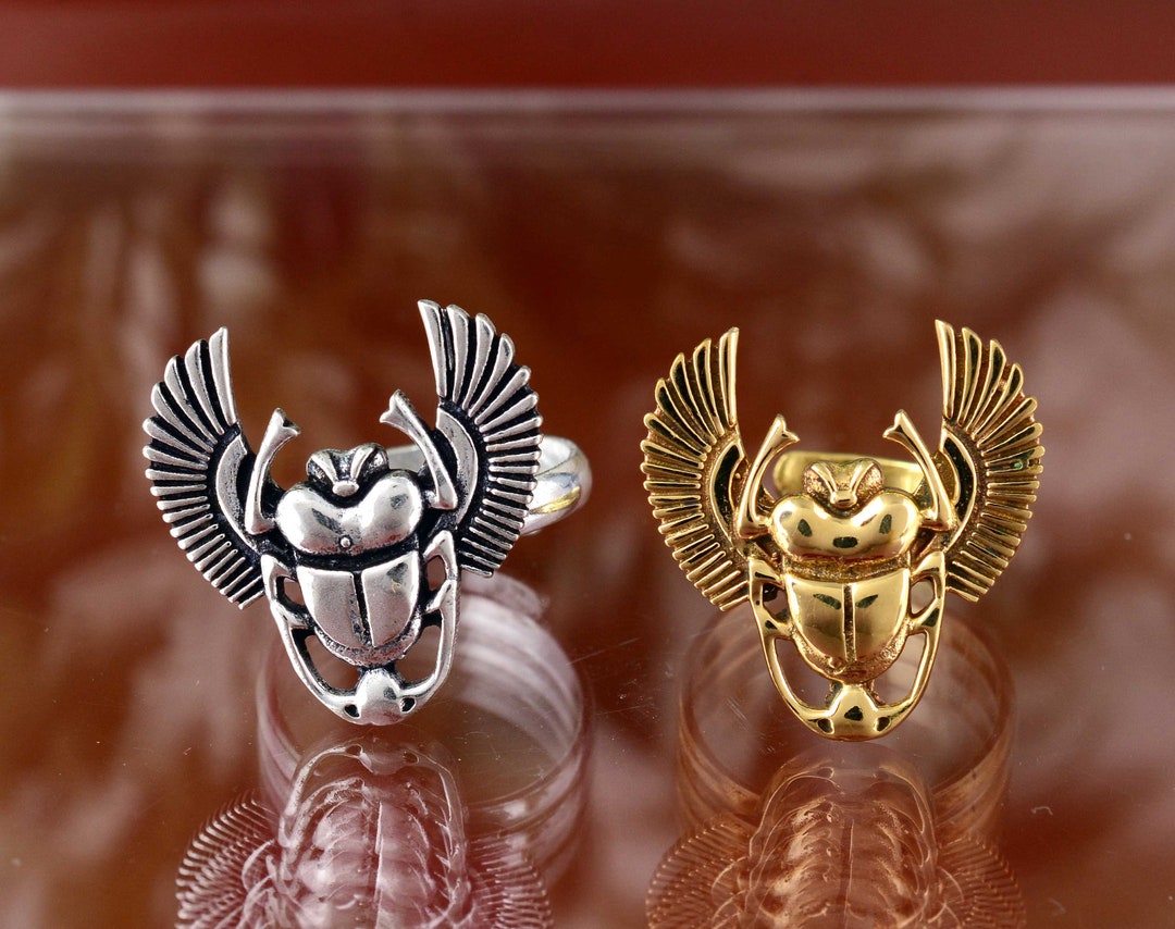 Gold Scarab Ring,gold Scarab Beetle Ring,hieroglyphics Ring,gold ...