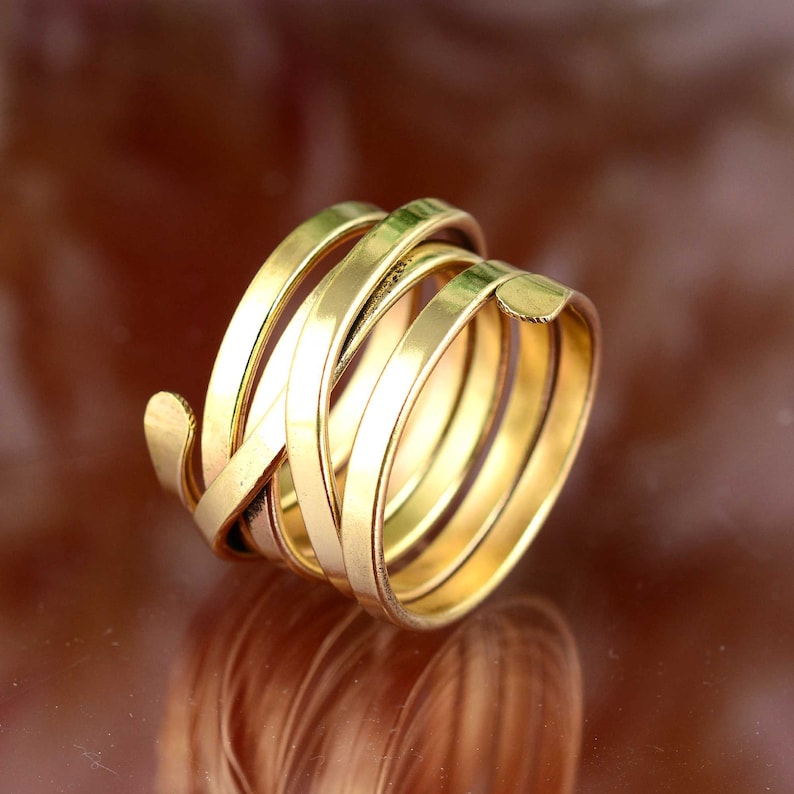 14k Gold Filled Ring, Silver & Brass, Adjustable Ring, Women Ring, Gift ...