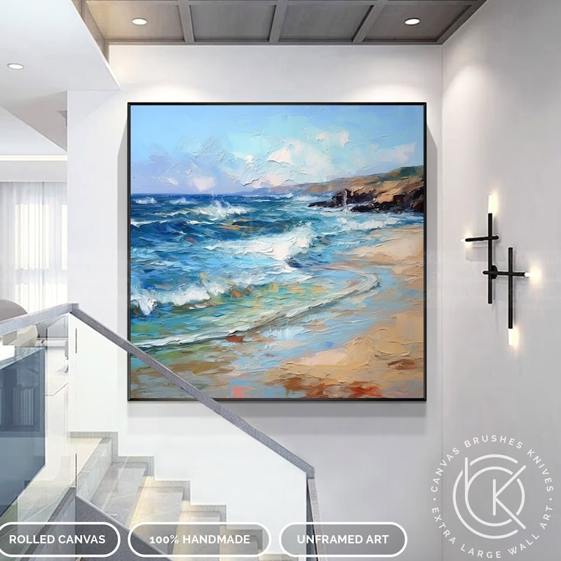 Large Beach Painting - Etsy
