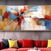 Large Brush Stroke Canvas Wall Art, Oversize Colorful Panoramic Canvas ...