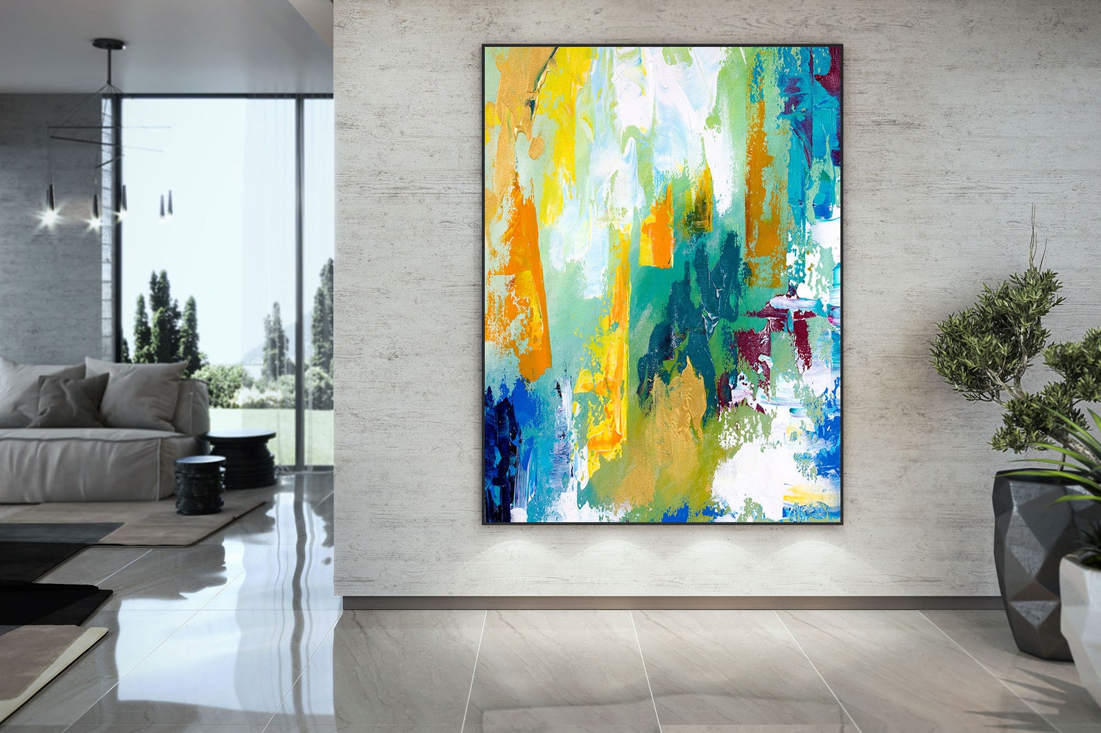 Extra Large Wall Art Original Handpainted Contemporary XL - Etsy