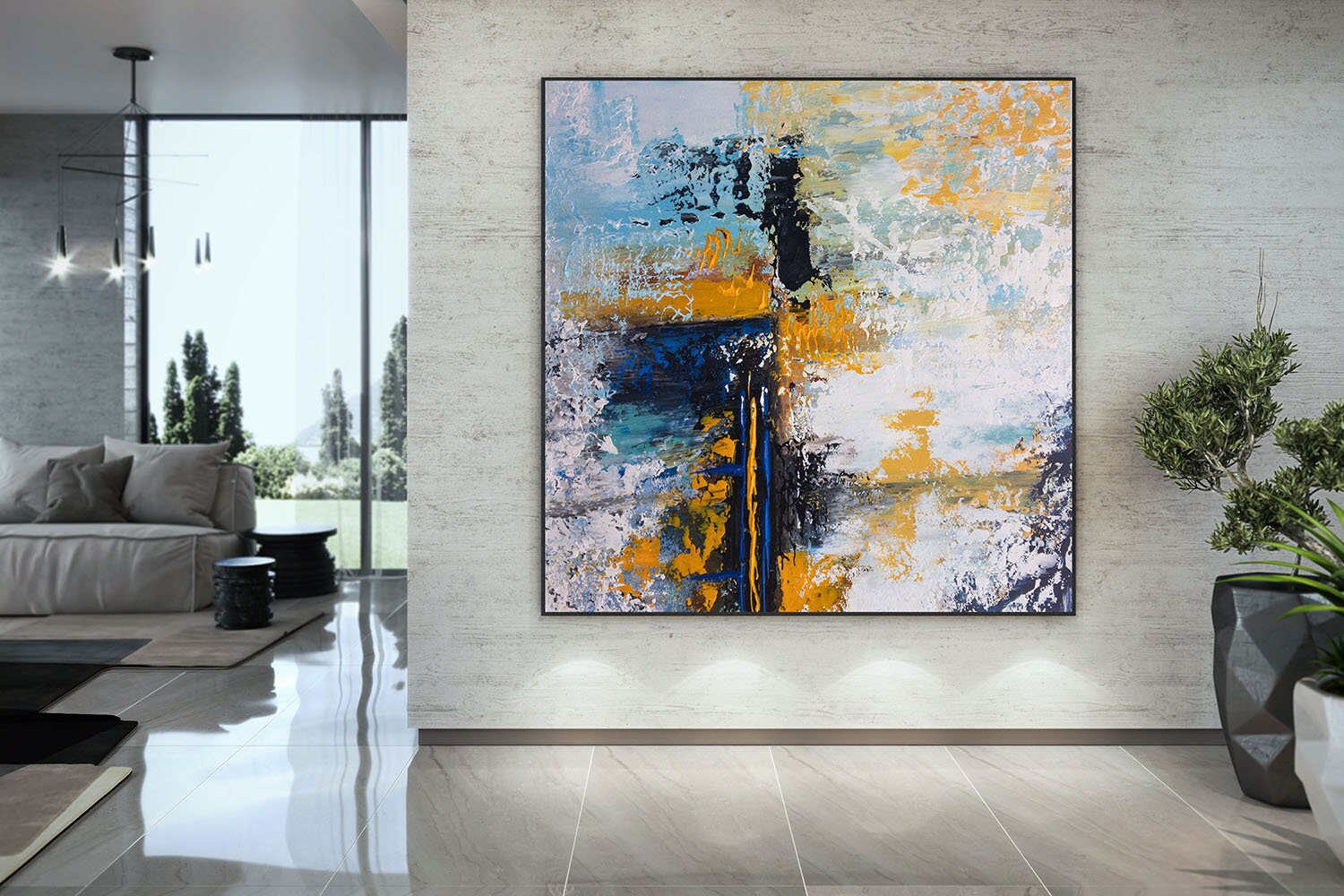 Large Modern Wall Art Paintinglarge Abstract Wall - Etsy UK