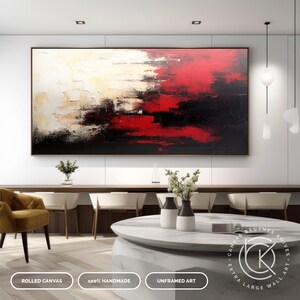 Large Hand-painted Bold Red Abstract Artwork Original Palette - Etsy