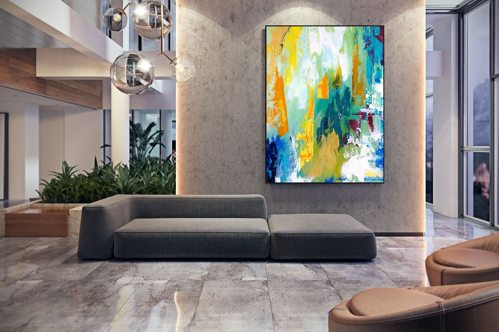 Extra Large Wall Art Original Handpainted Contemporary XL - Etsy