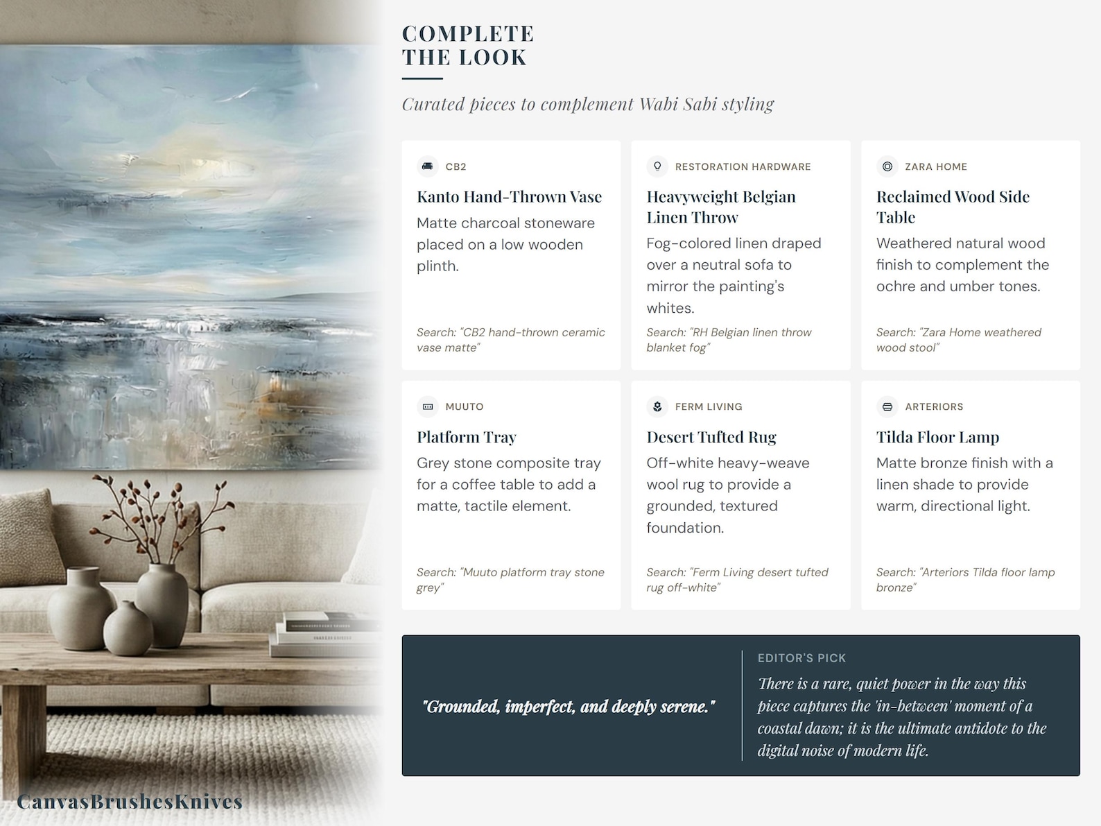 Modern Original Square Ocean Canvas Wall Art, Soft Blue Tones Sea Wall ...