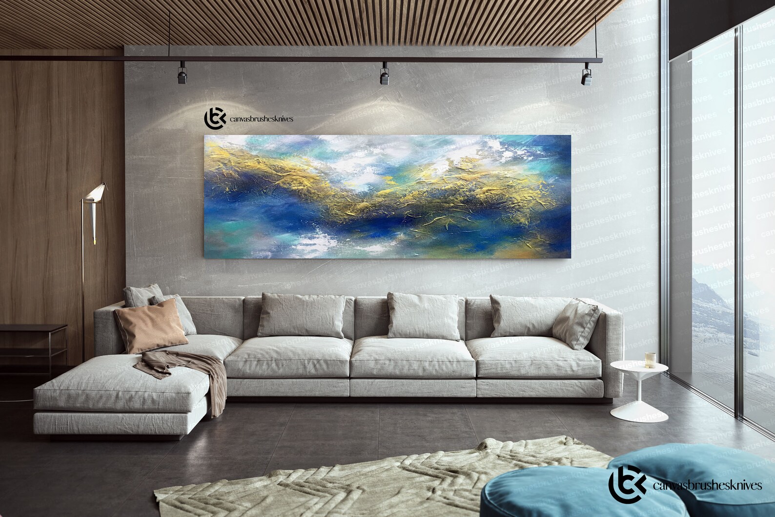 Modern Abstract Painting Bathroom Wall Decor Huge Wall Art | Etsy