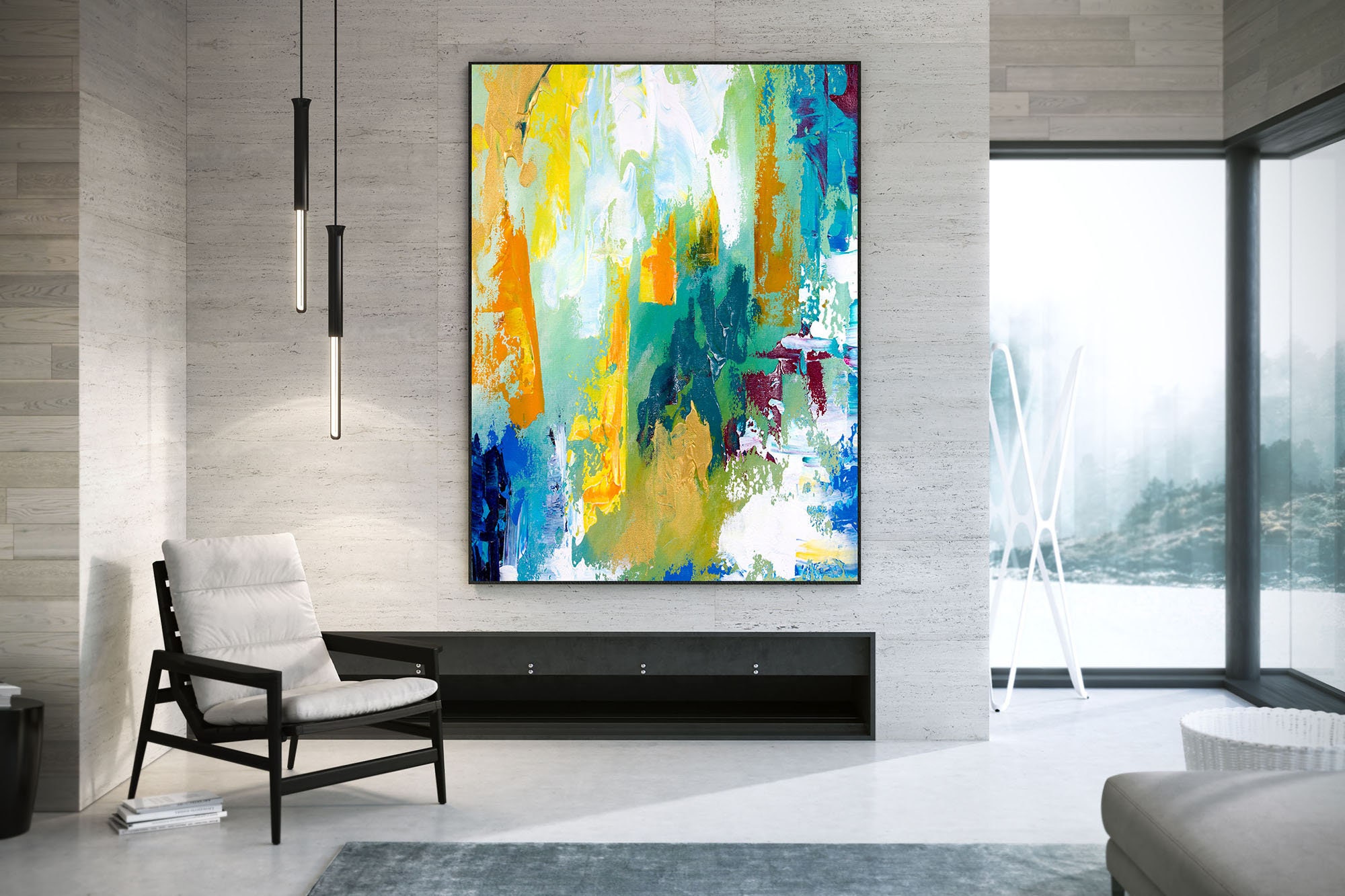 Extra Large Wall Art Original Handpainted Contemporary XL - Etsy