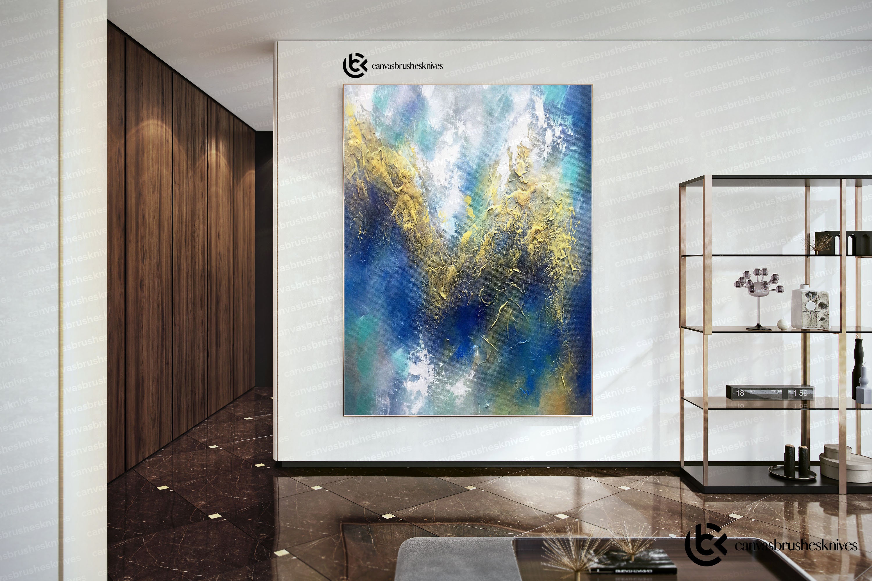 Modern Abstract Painting Bathroom Wall Decor Huge Wall Art | Etsy