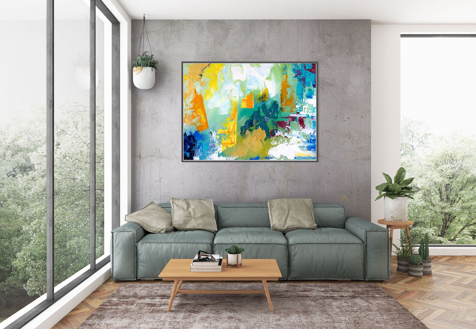 Extra Large Wall Art Original Handpainted Contemporary XL - Etsy