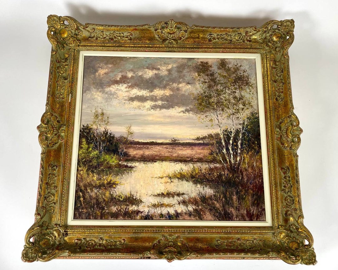 Vintage Oil Painting on Canvas by George Walsh, Australia | Oil ...