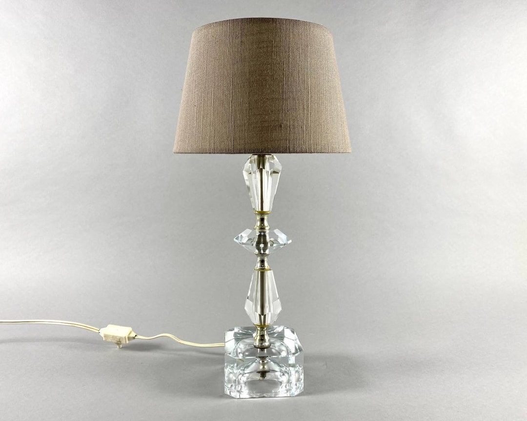 Interior Table Lamp With Shade | Vintage Glass Table Lamp in ...