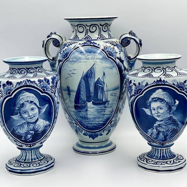 Three Blue Vases - Etsy