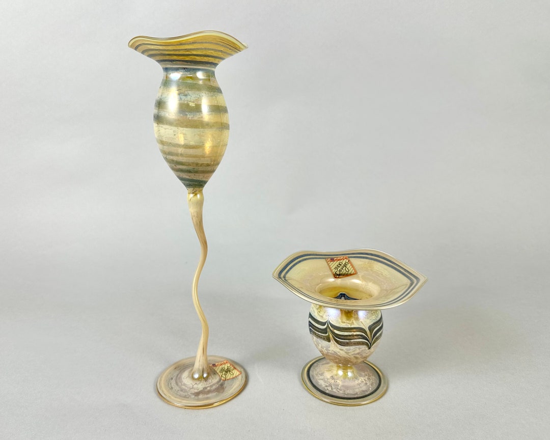 Delightful Murano Glass Vases Joska Studio Design Mid-century Modern Set 2 Bodenmais Germany ...