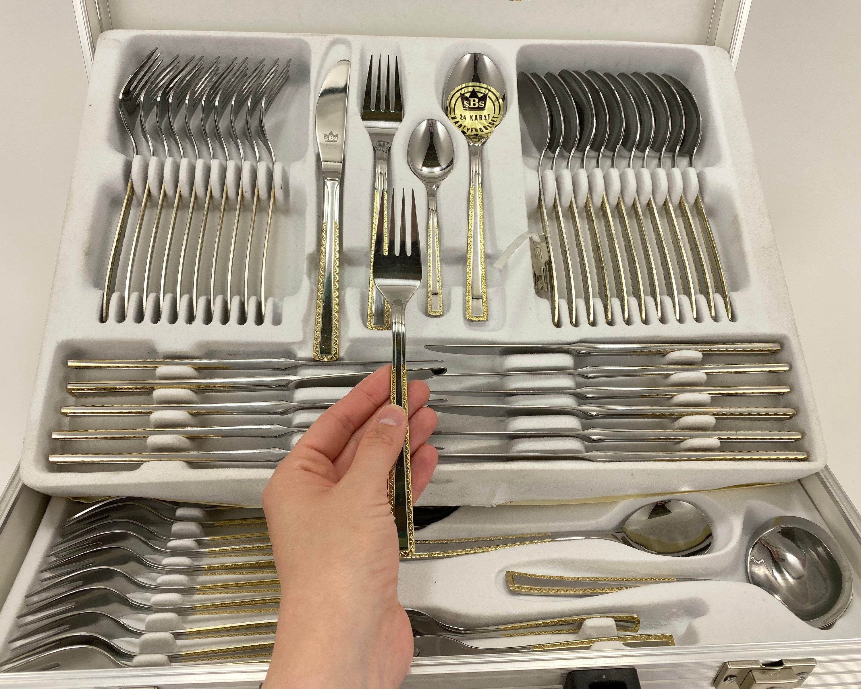 Cutlery Set SBS Solingen 12 Person Cutlery Set 23/24 K - Etsy